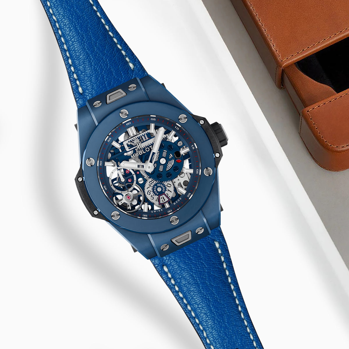 Hublot Unico One Click Straps - Chevre Blue – Liger Straps