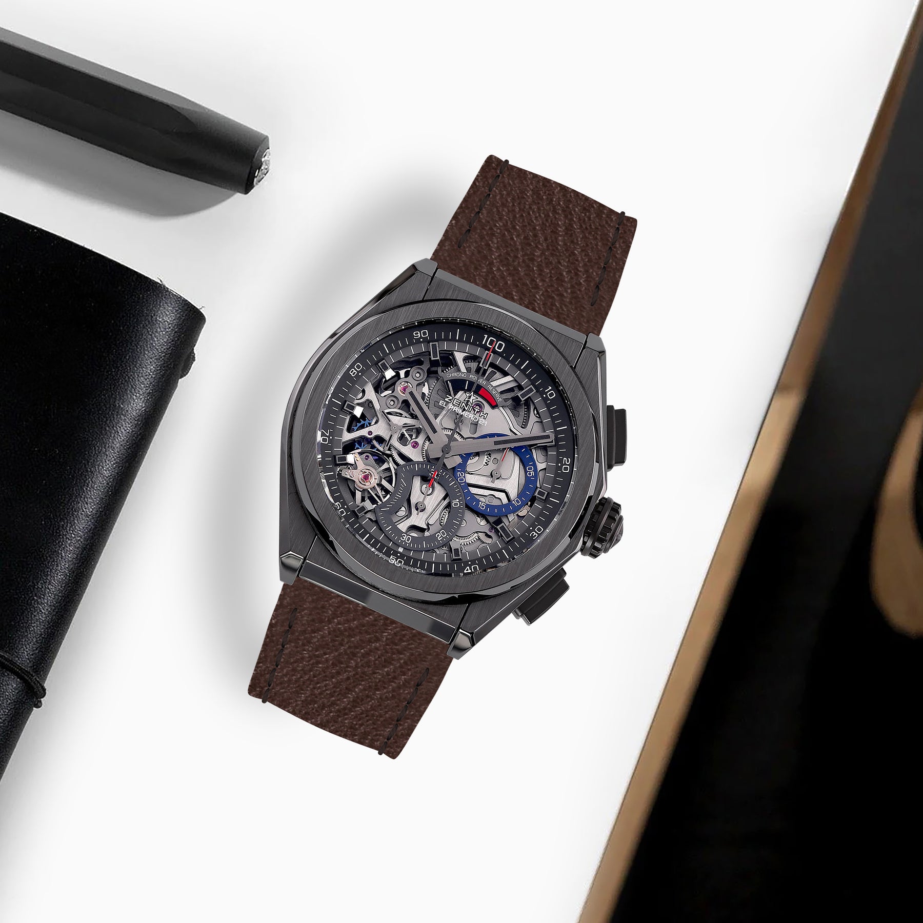 Zenith Defy Straps - Chevre Moka – Liger Straps