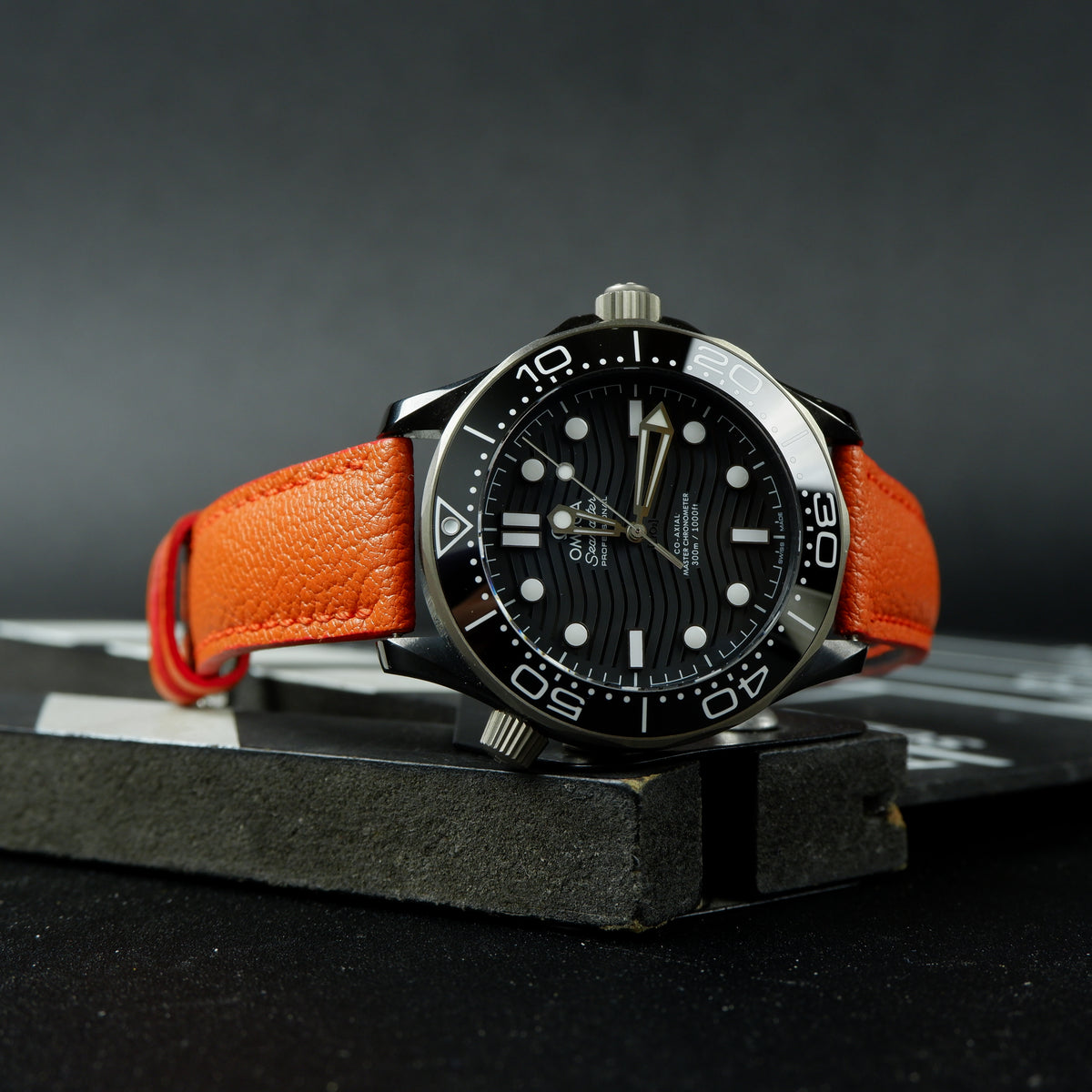 Omega Seamaster Diver 300m Straps - Chevre Orange – Liger Straps