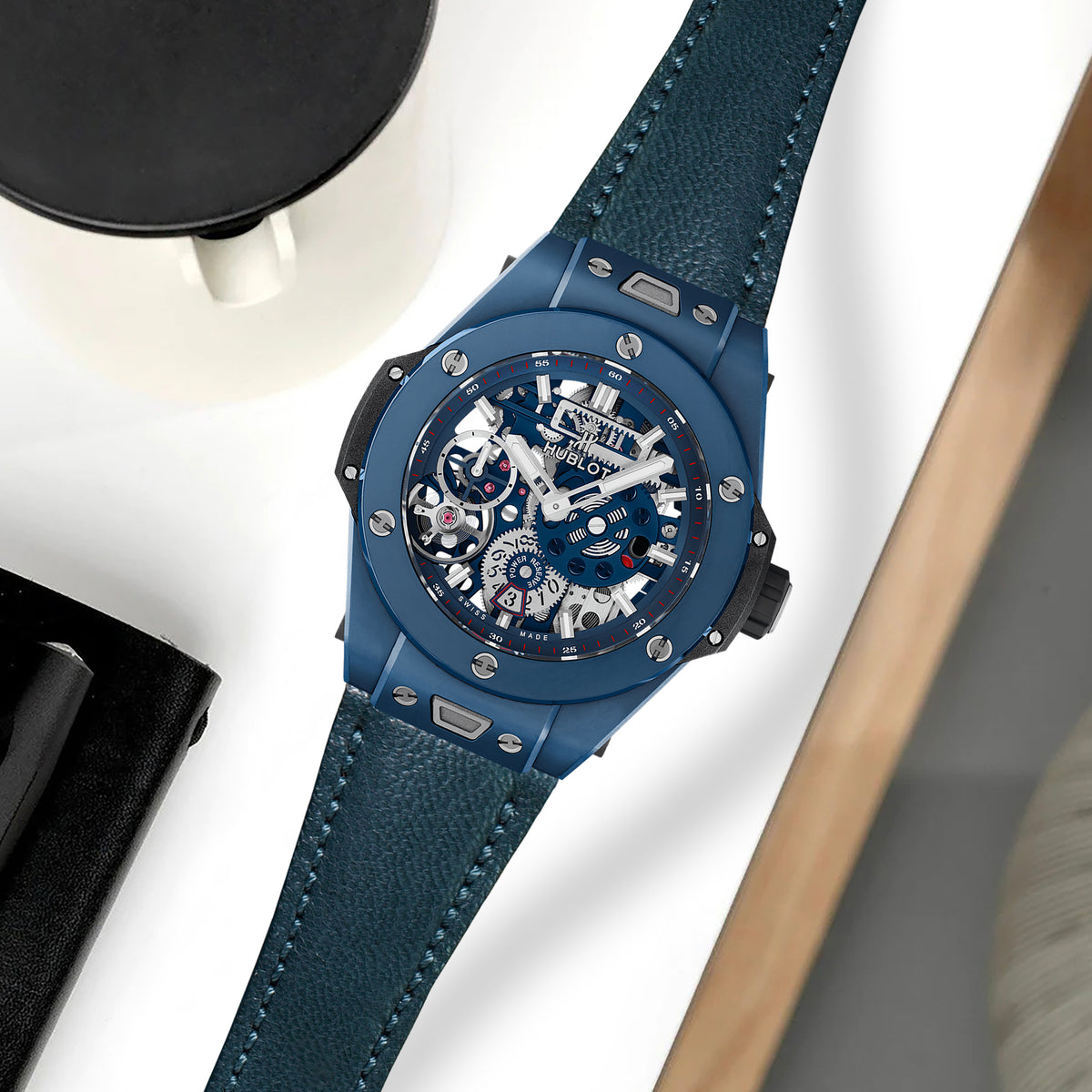 Hublot Unico One Click Straps - Chevre Pacific Blue – Liger Straps