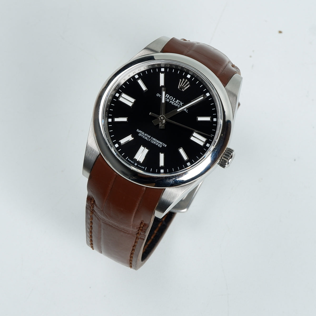 Rolex Oyster Perpetual Straps - Croco Brown – Liger Straps