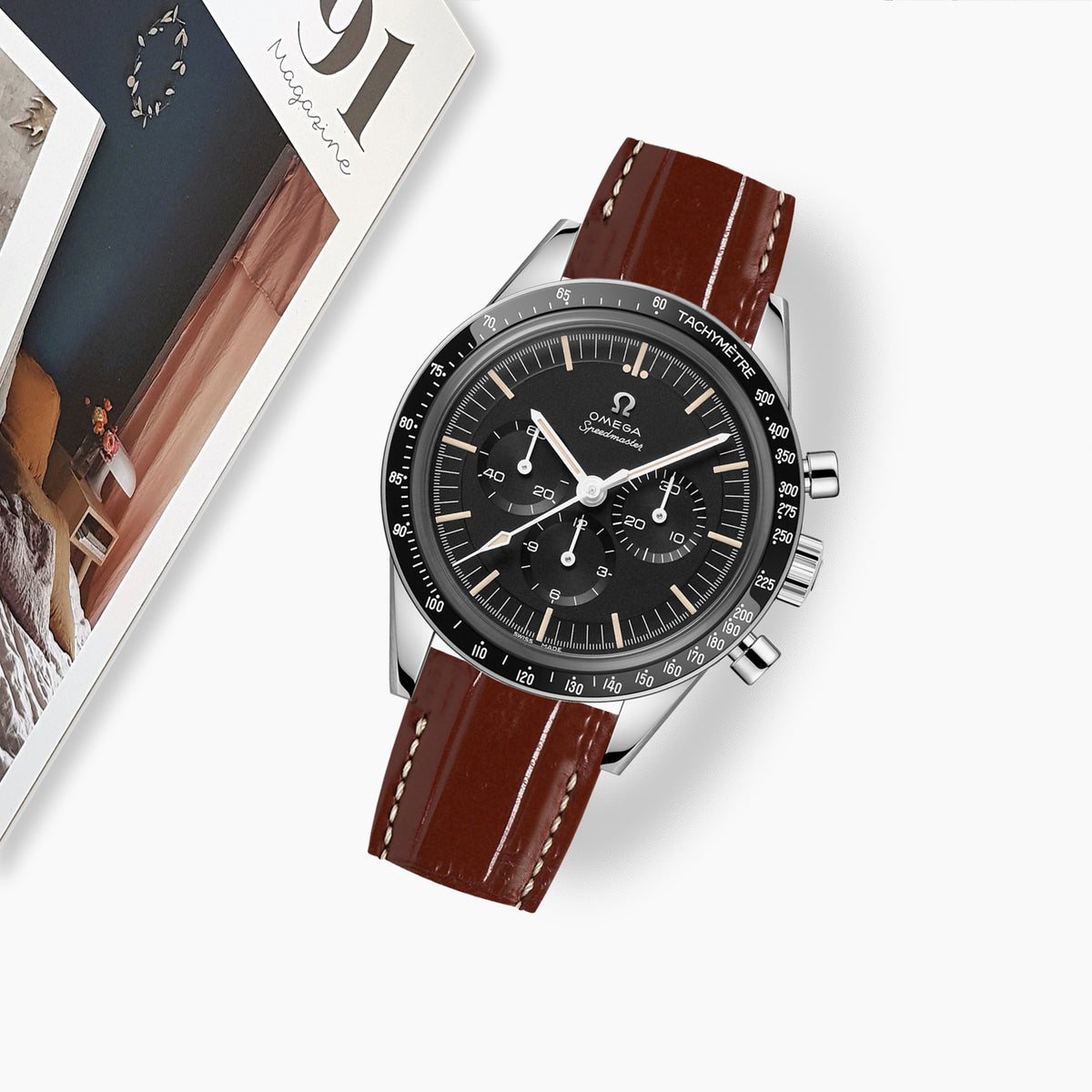 Omega Speedmaster Heritage Straps - Croco Brown – Liger Straps