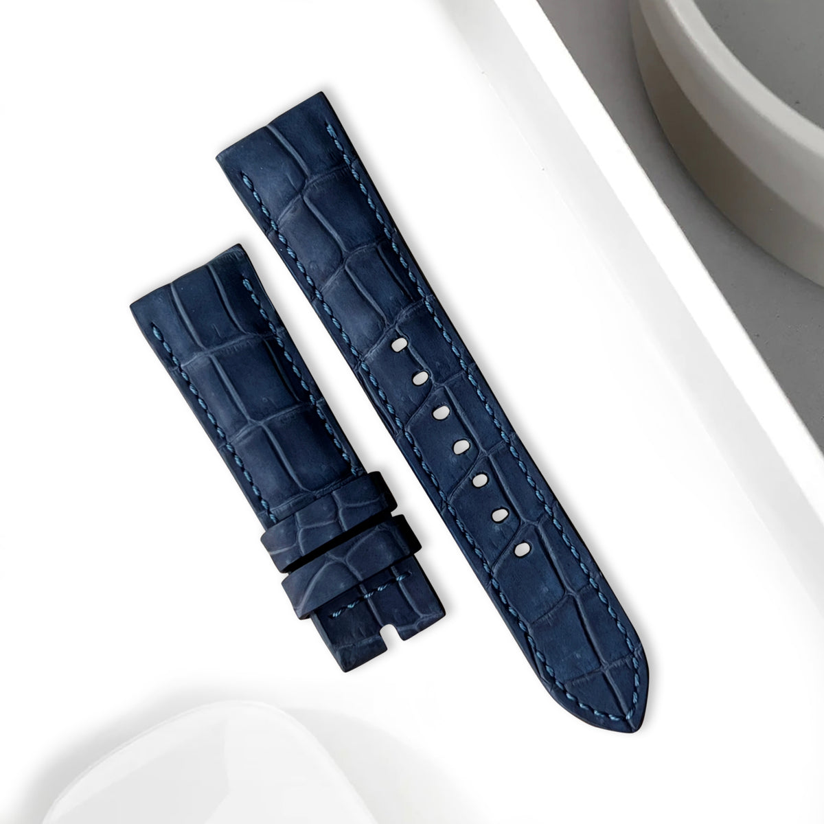 Tag Heuer Aquaracer Straps - Croco Nubuck Navy Blue – Liger Straps