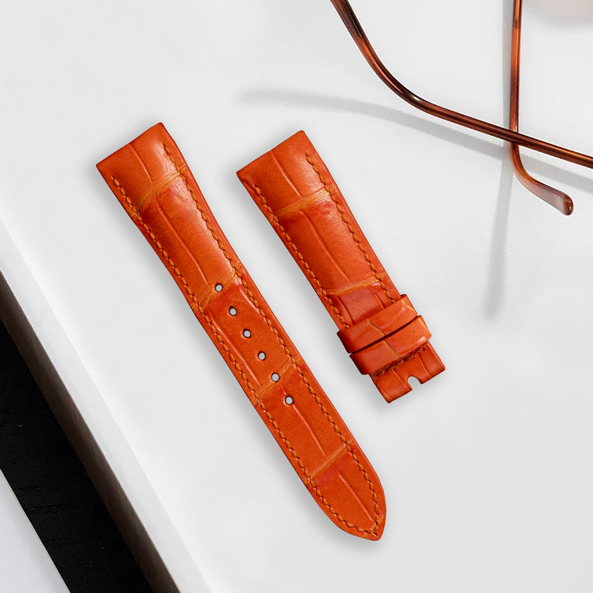Omega Seamaster Aqua Terra Straps - Croco Orange – Liger Straps