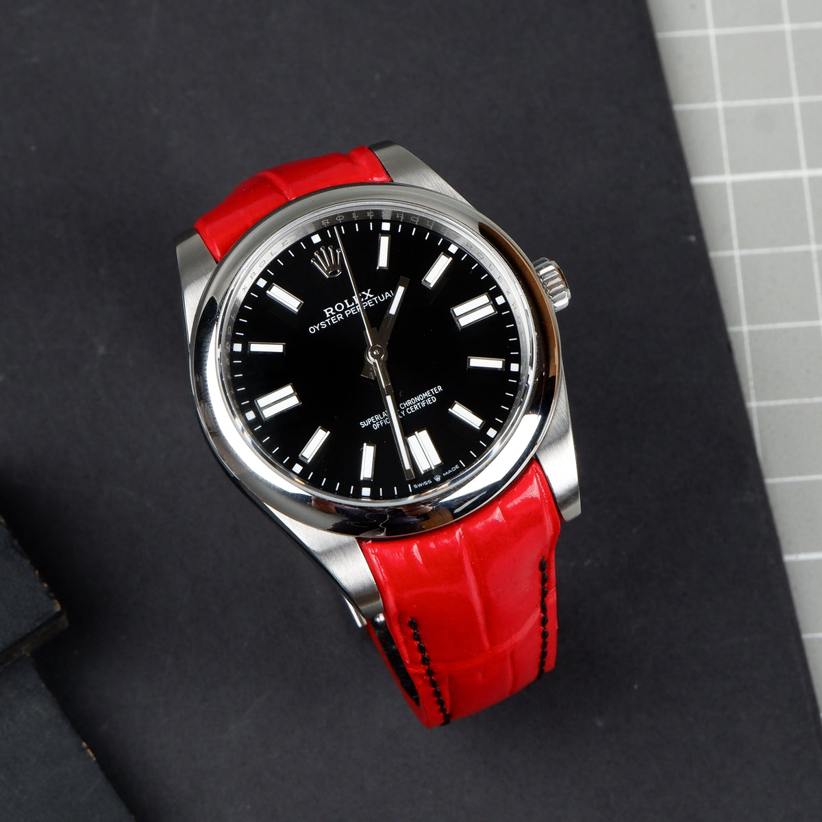 Rolex Oyster Perpetual Straps - Croco Red – Liger Straps