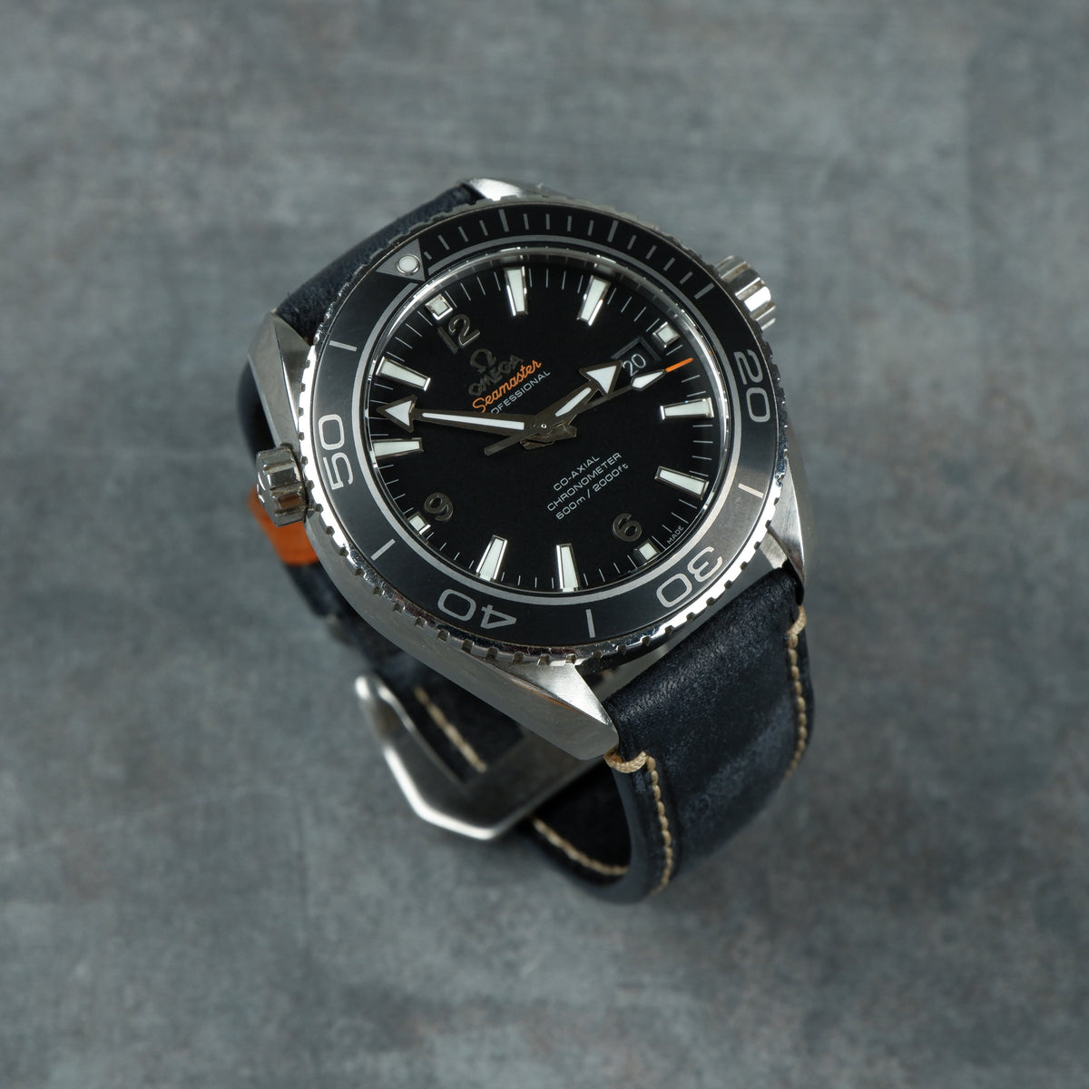 Omega Seamaster Planet Ocean Straps - Diablo Navy Blue Patina Stitch ...