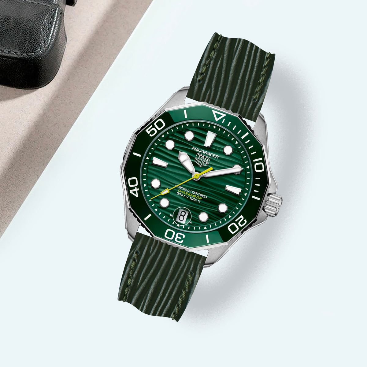 Tag Heuer Aquaracer Straps - Epi Dark Green – Liger Straps