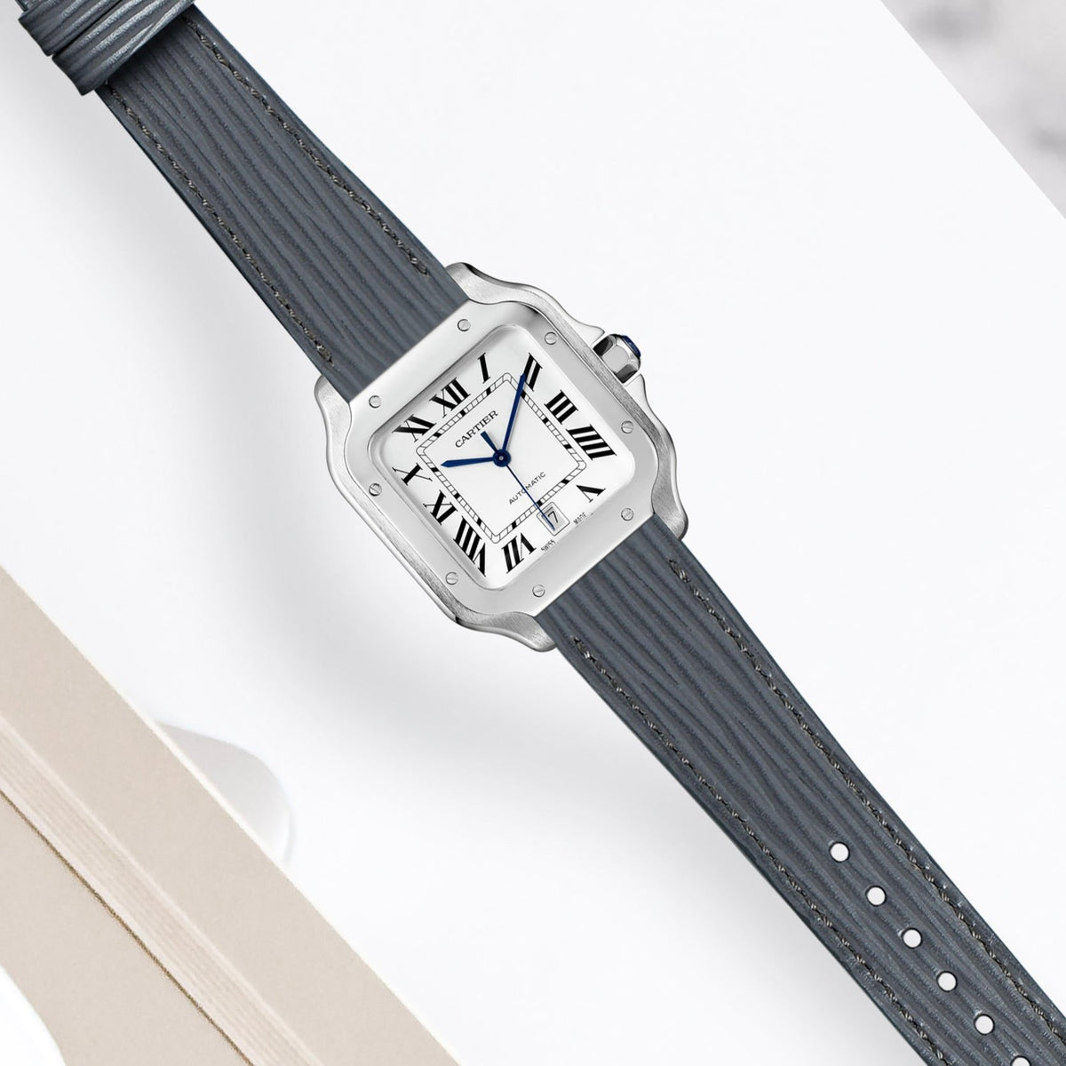 Cartier New Santos Quick Release Straps - Epi Grey – Liger Straps