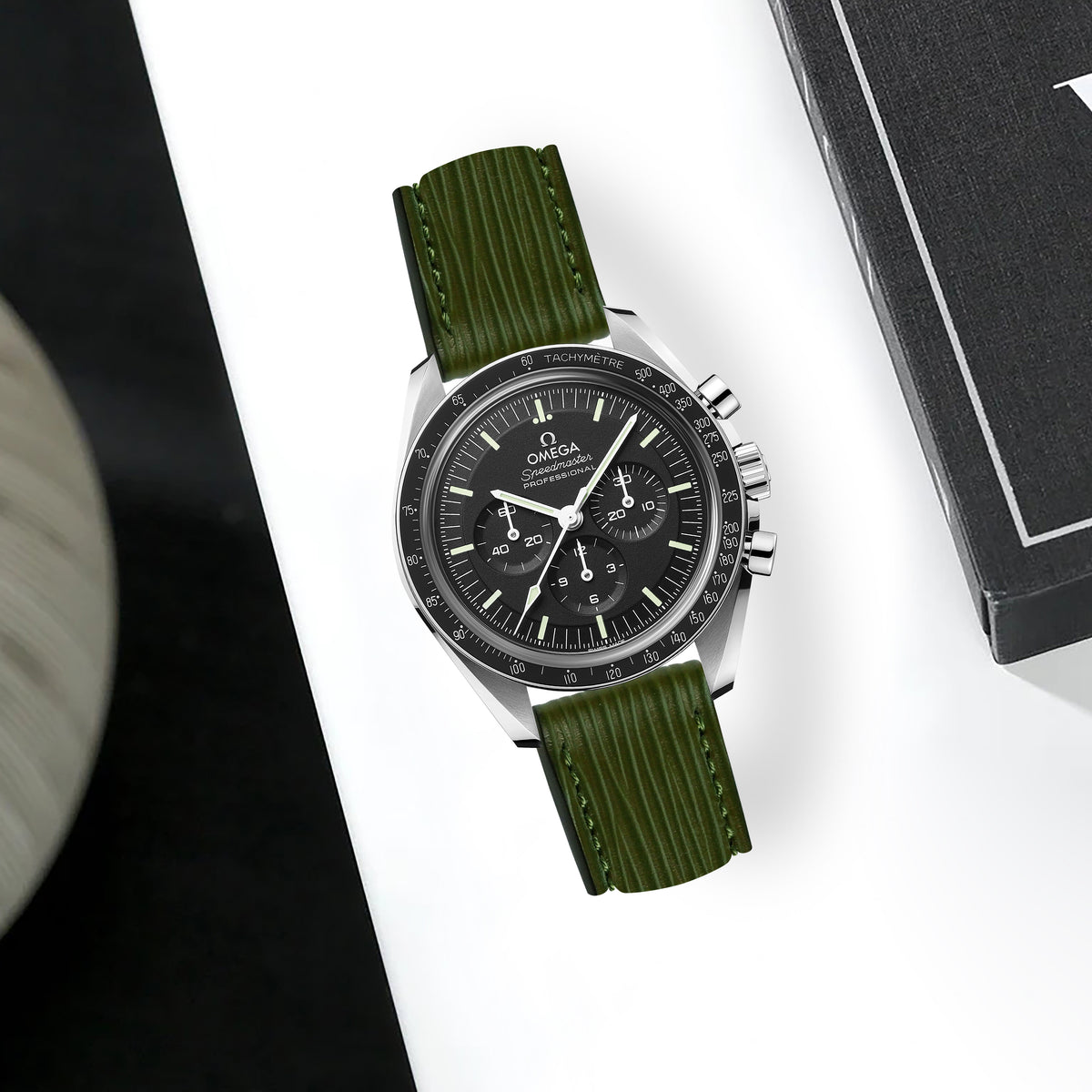 Omega Speedmaster Moonwatch Straps - Epi Olive – Liger Straps