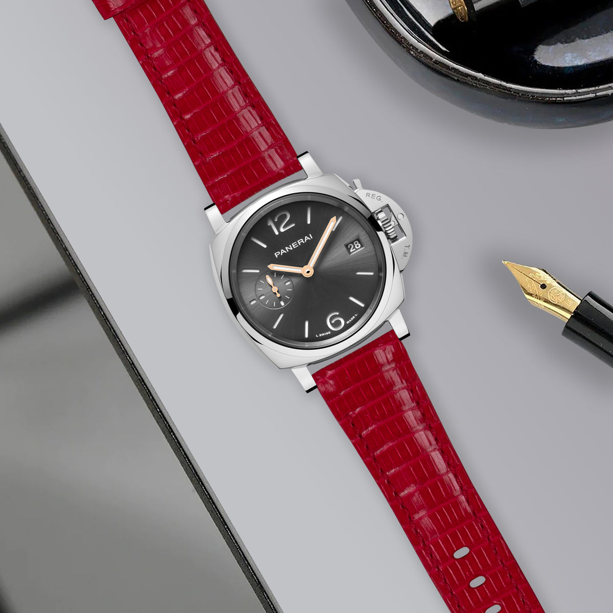 Panerai Luminor Due Straps - Lizard Red – Liger Straps