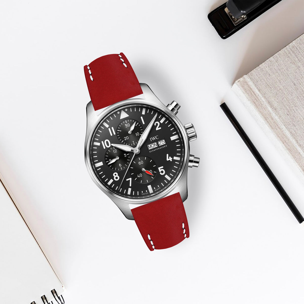 IWC Easx Change Straps - Minerva Red – Liger Straps