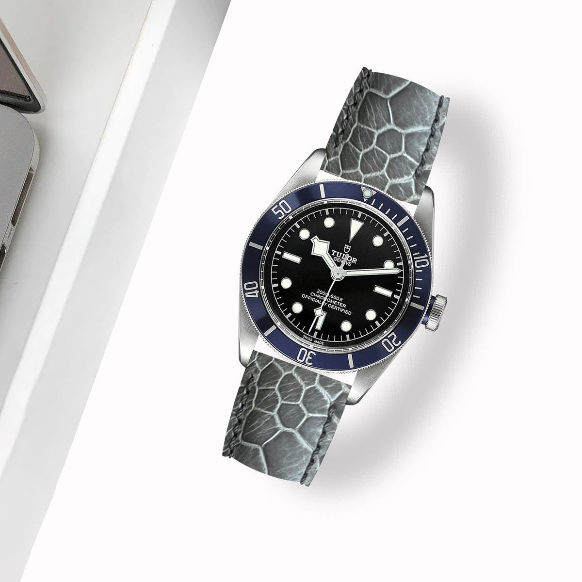 Tudor Blackbay 41mm Straps - Ostrich Leg Light Grey – Liger Straps