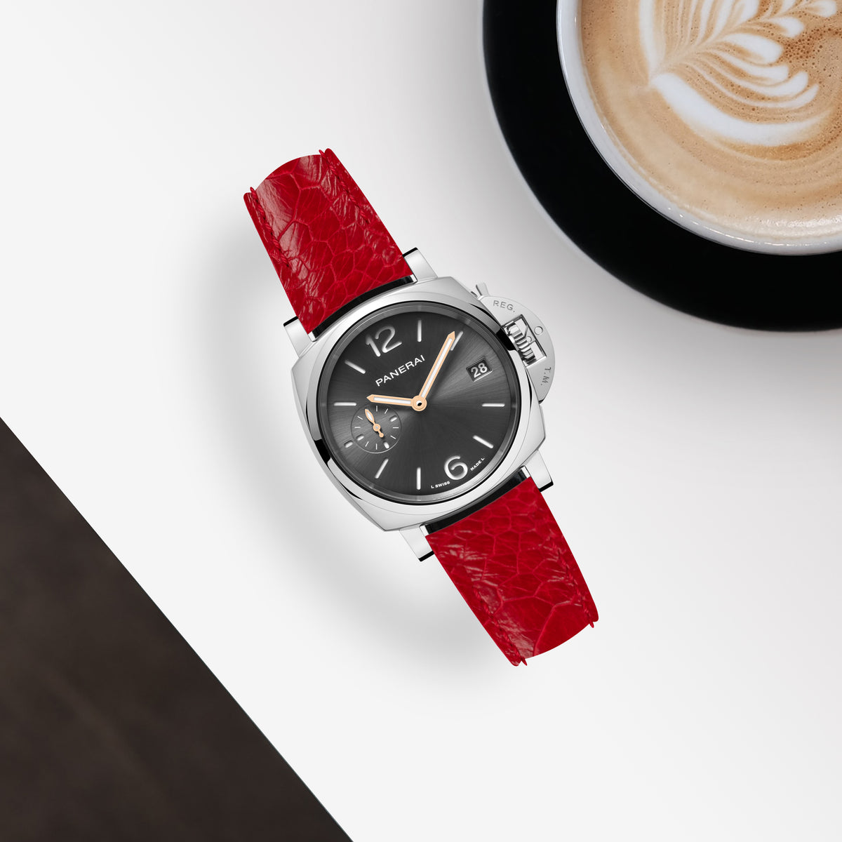 Panerai Luminor Due Straps - Ostrich Leg Red – Liger Straps