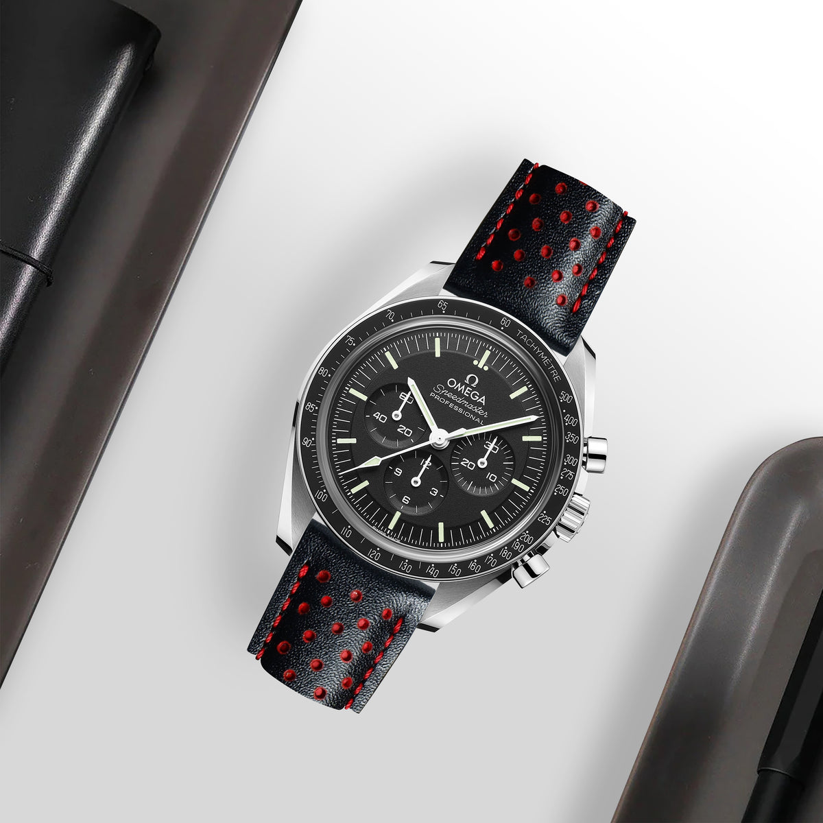 Omega Speedmaster Moonwatch Straps - Racing Black Red – Liger Straps