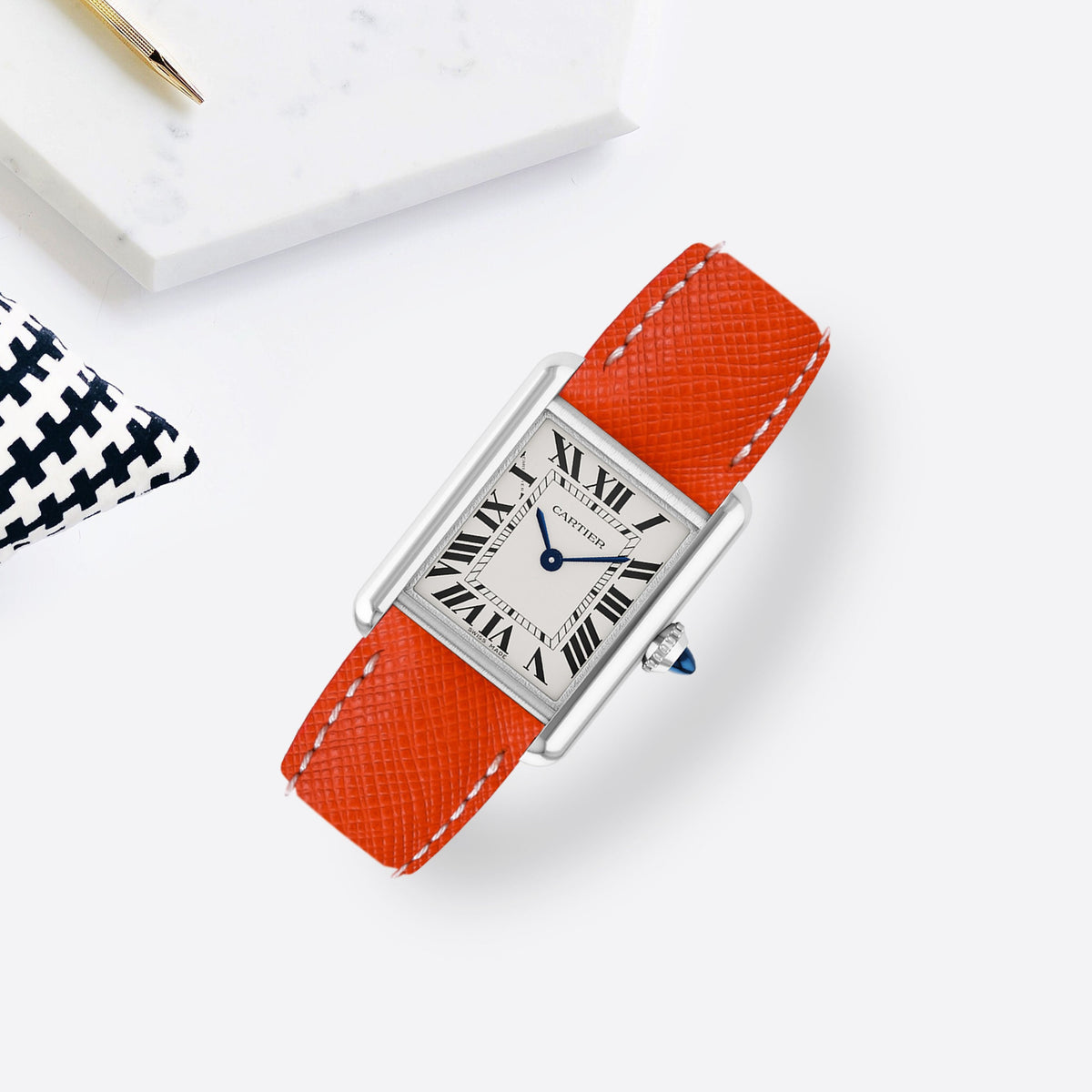 Cartier Tank Straps - Saffiano Orange – Liger Straps