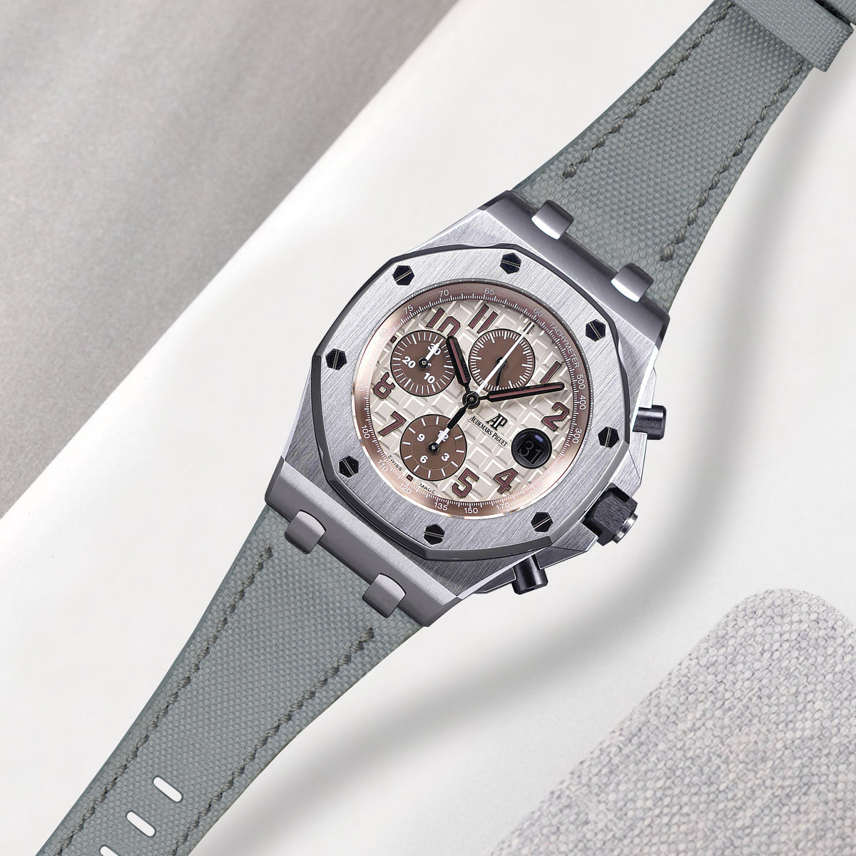 AP ROO 42mm Straps - AP Canvas Light Grey – Liger Straps