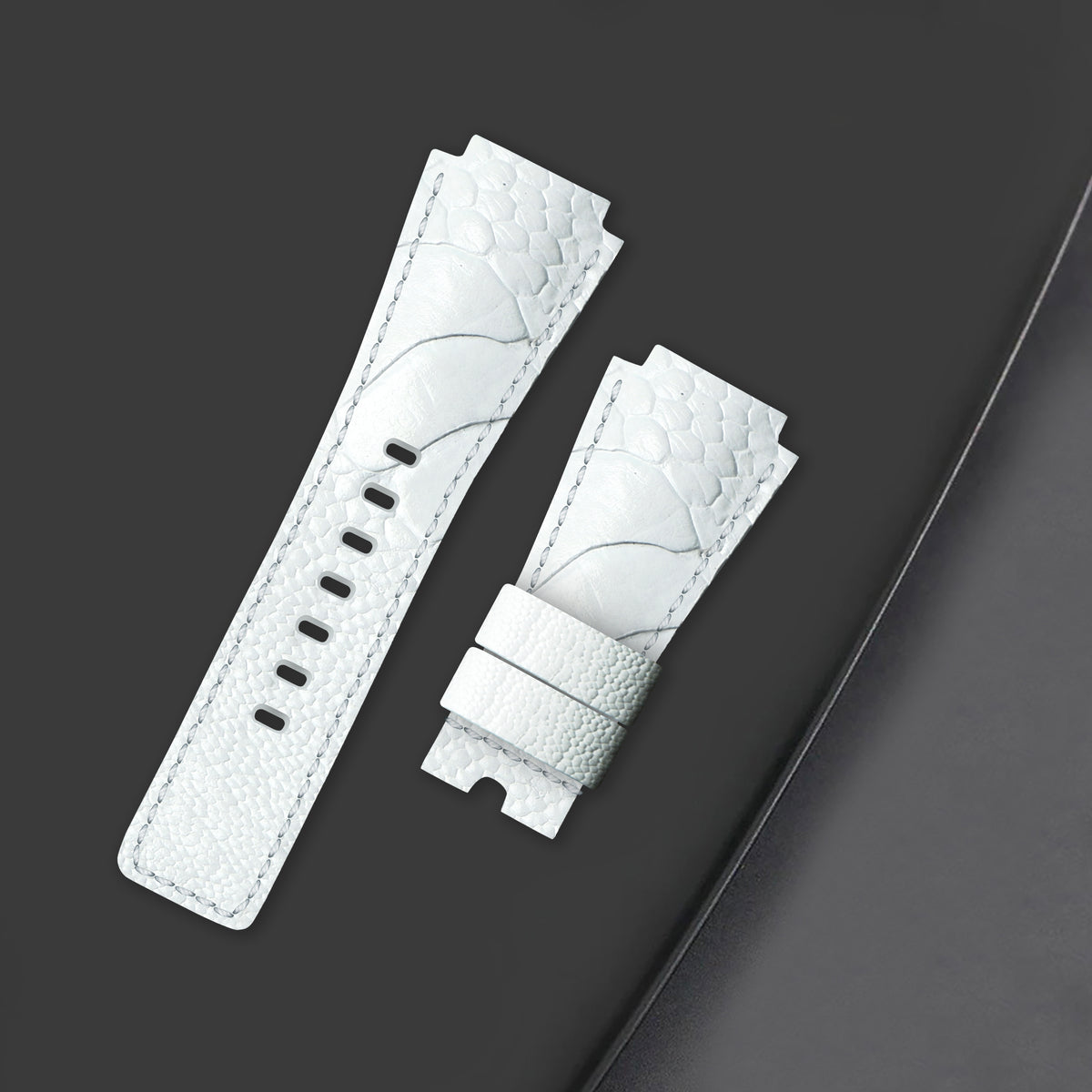 Bell Ross 01, 02, 03, BR X, BR S Straps - Ostrich Leg White – Liger Straps