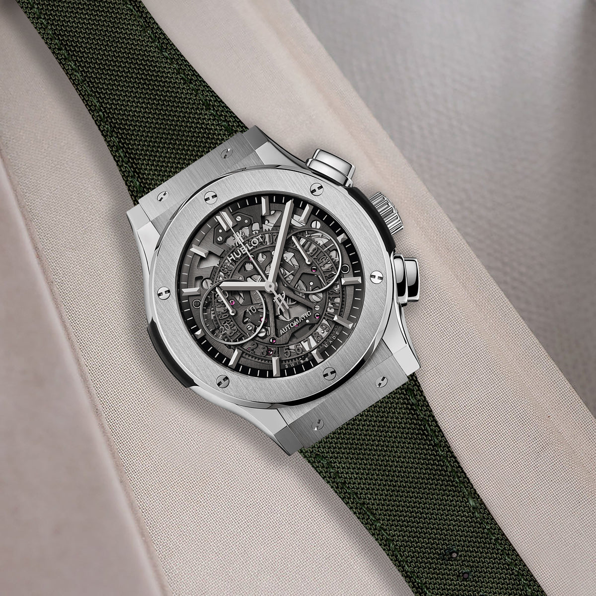 Hublot Classic Fusion Straps - Canvas Army Green – Liger Straps