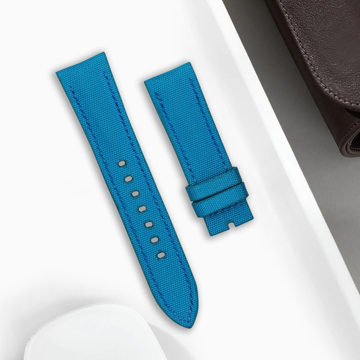 Omega Seamaster Planet Ocean Straps - Canvas Cyan Blue – Liger Straps