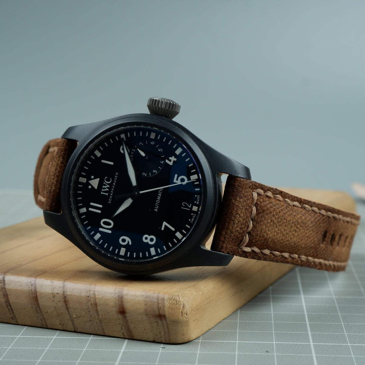 IWC Pilot Straps - Vintage Canvas Brown – Liger Straps