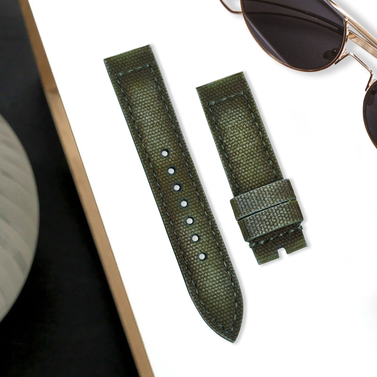 Omega Seamaster Aqua Terra Straps - Canvas Vintage Green – Liger Straps