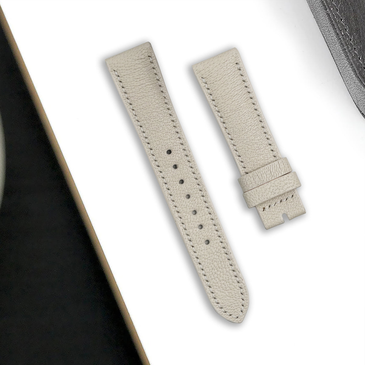 Omega Seamaster Heritage Straps - Chevre Arctic Beige – Liger Straps