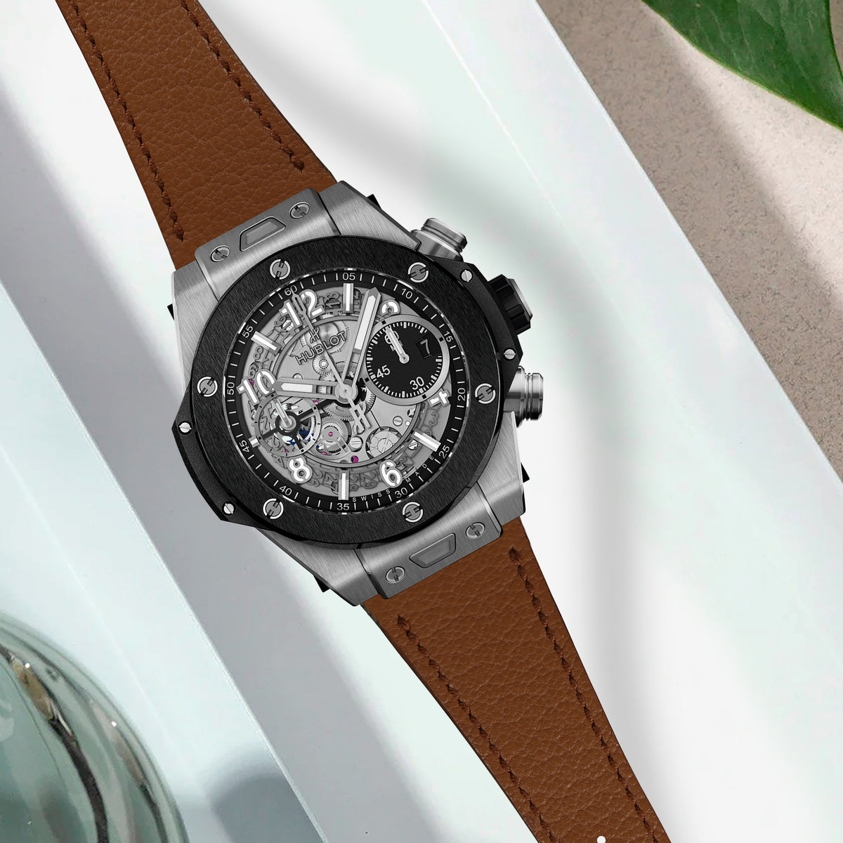 Hublot Unico One Click Straps - Chevre Brown – Liger Straps