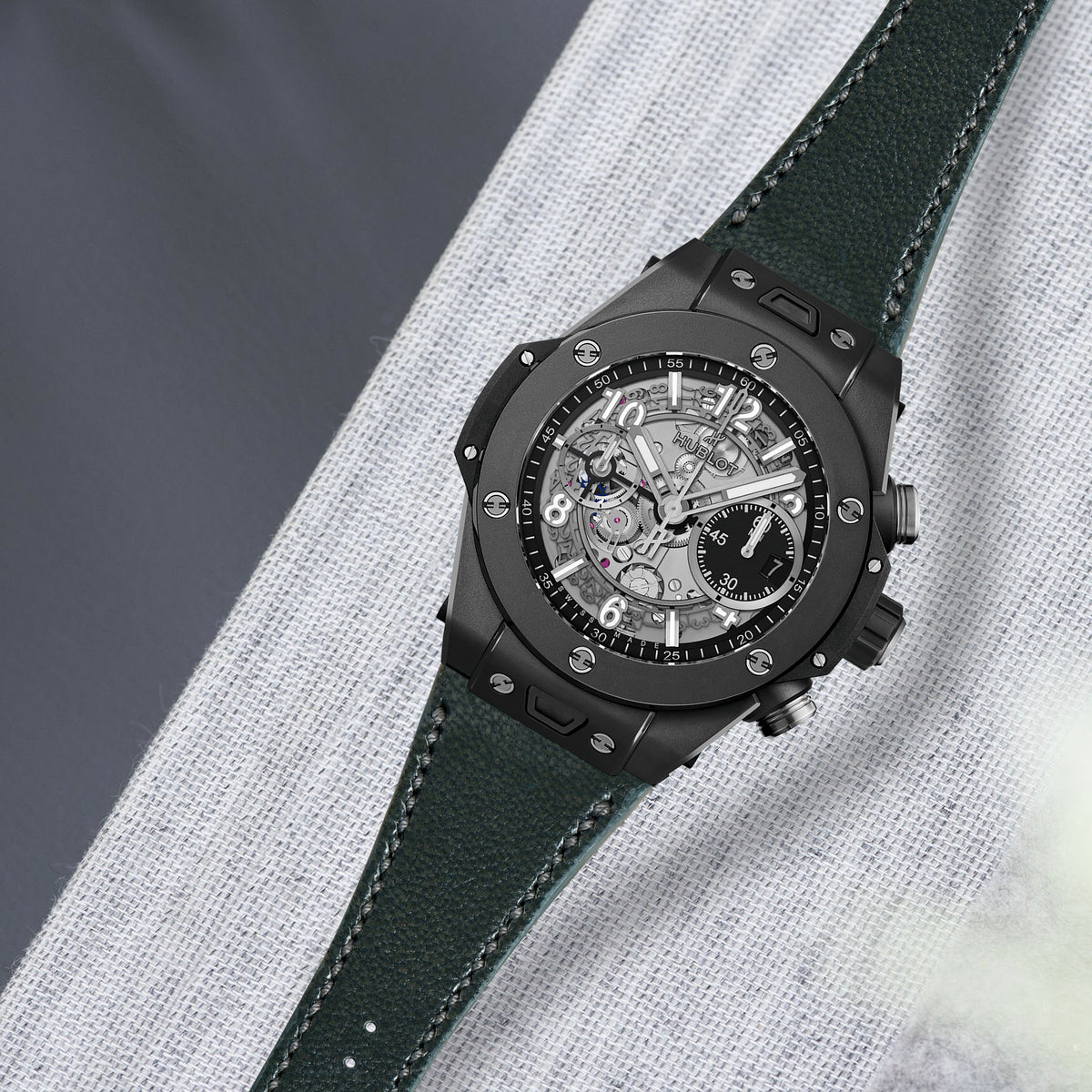 Hublot Unico One Click Straps - Chevre Hunter Green – Liger Straps