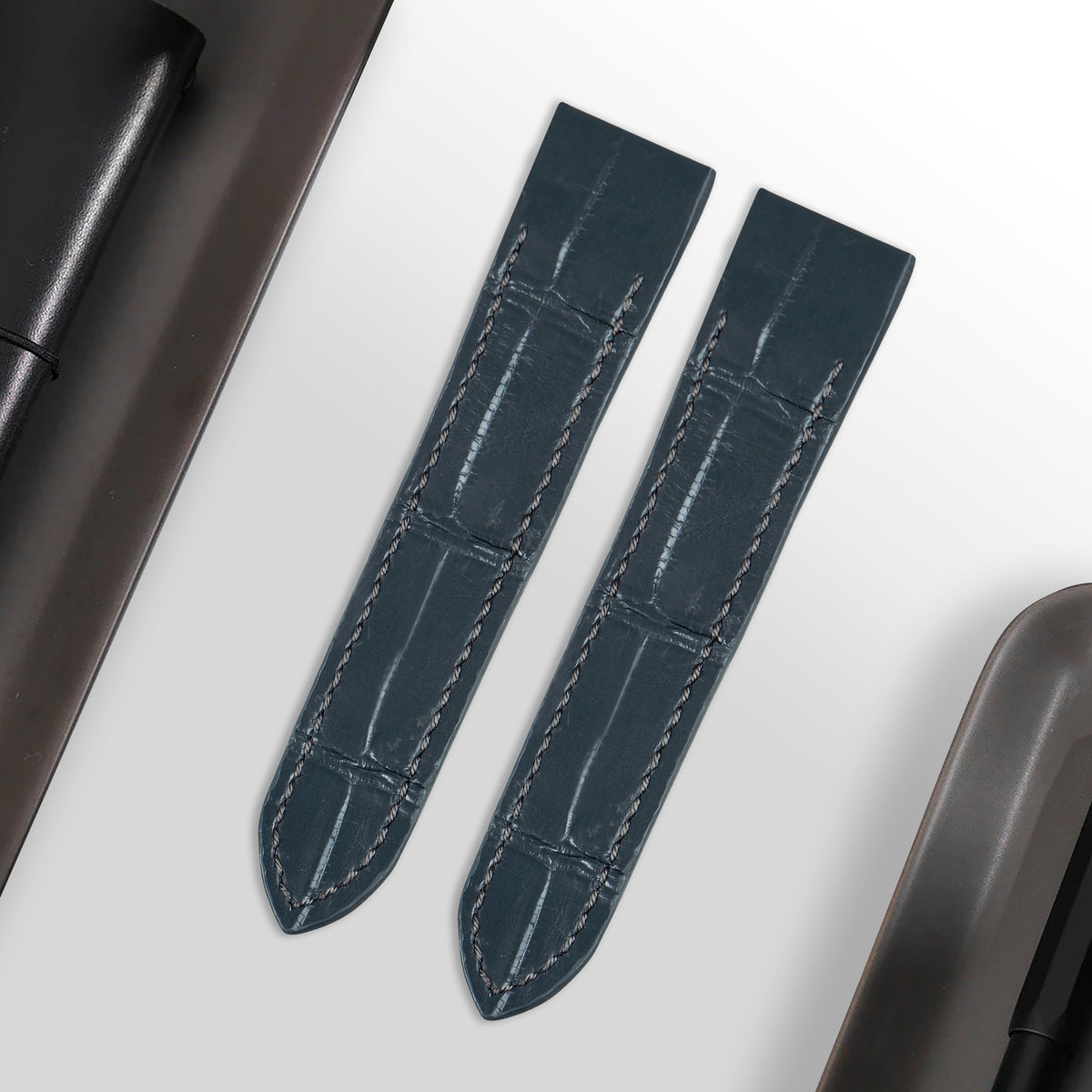 Cartier Santos 100 Straps - Croco Dark Grey – Liger Straps