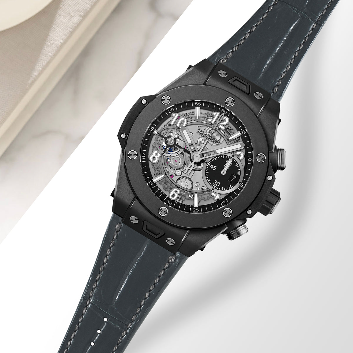 Hublot Unico One Click Straps - Croco Dark Grey – Liger Straps