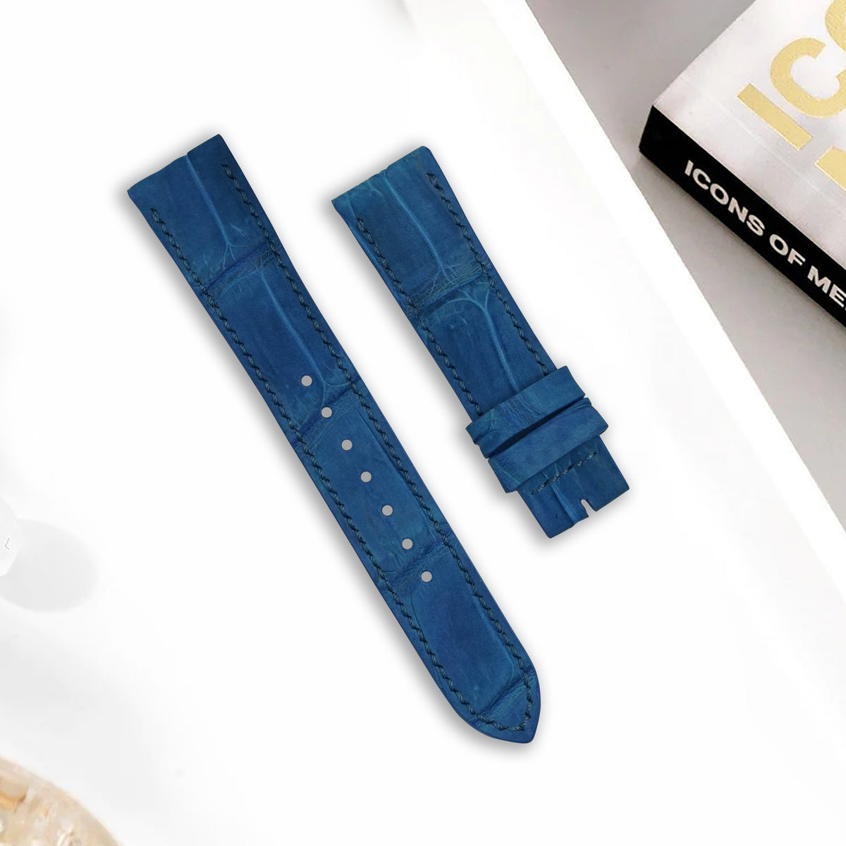Rolex Oyster Perpetual Straps - Croco Nubuck Blue – Liger Straps