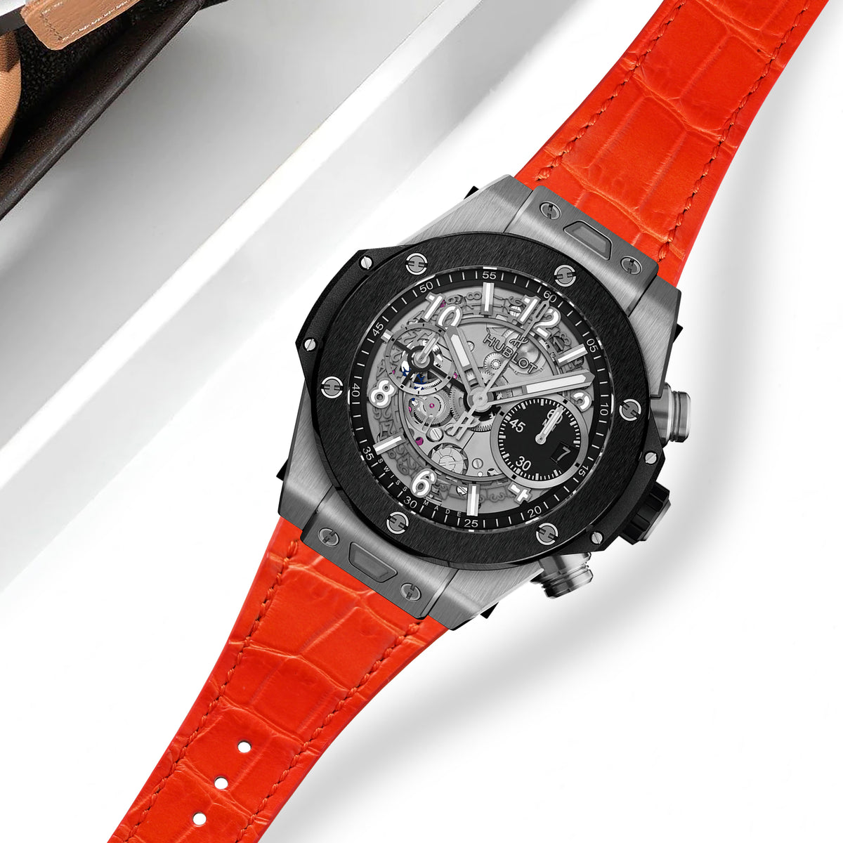 Hublot Unico One Click Straps - Croco Orange – Liger Straps