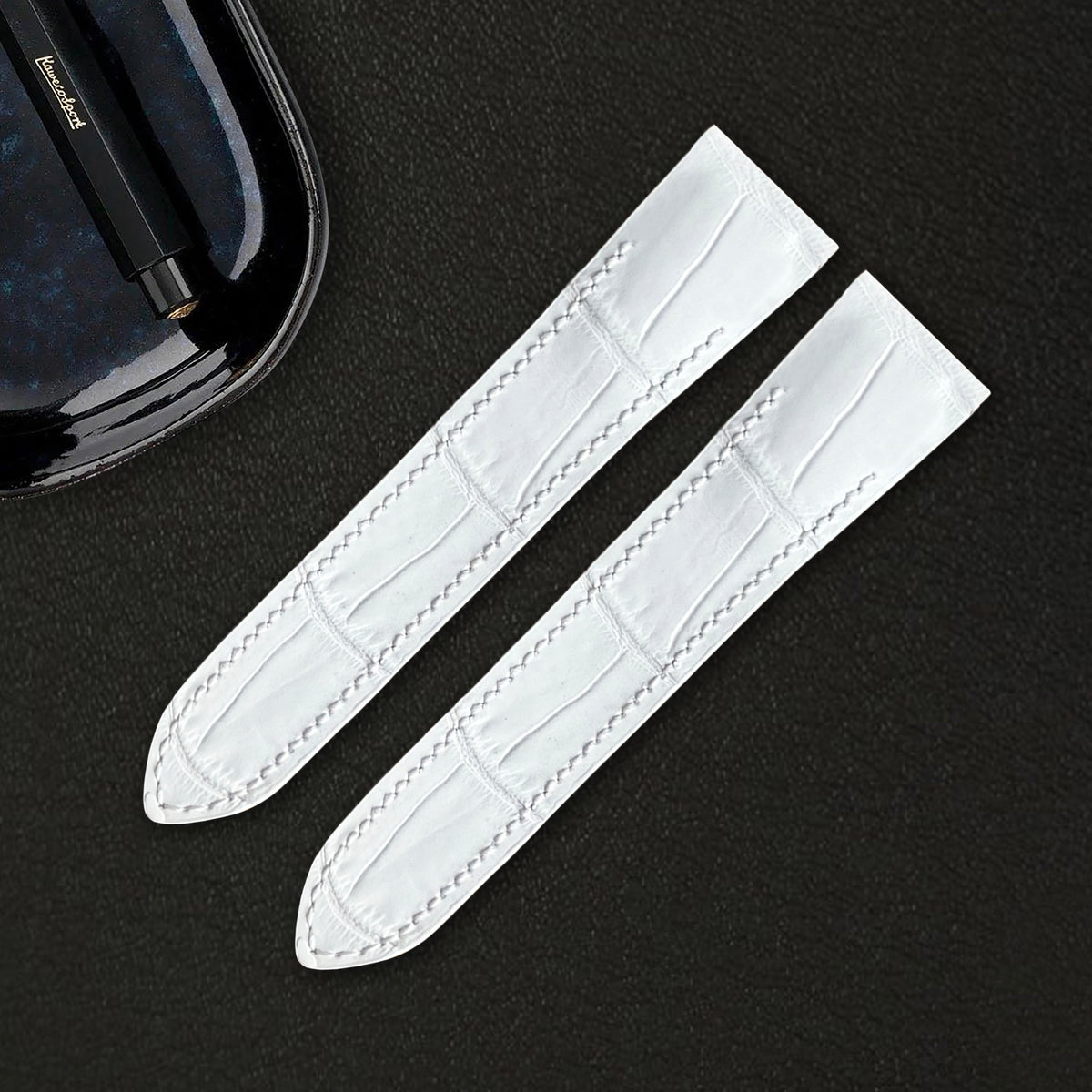 Cartier Santos 100 Straps - Croco White – Liger Straps