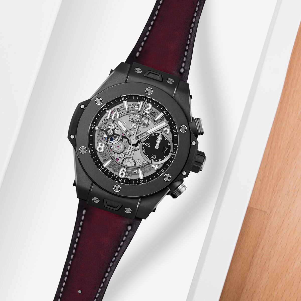 Hublot Unico One Click Straps - Dappled Bordeaux – Liger Straps