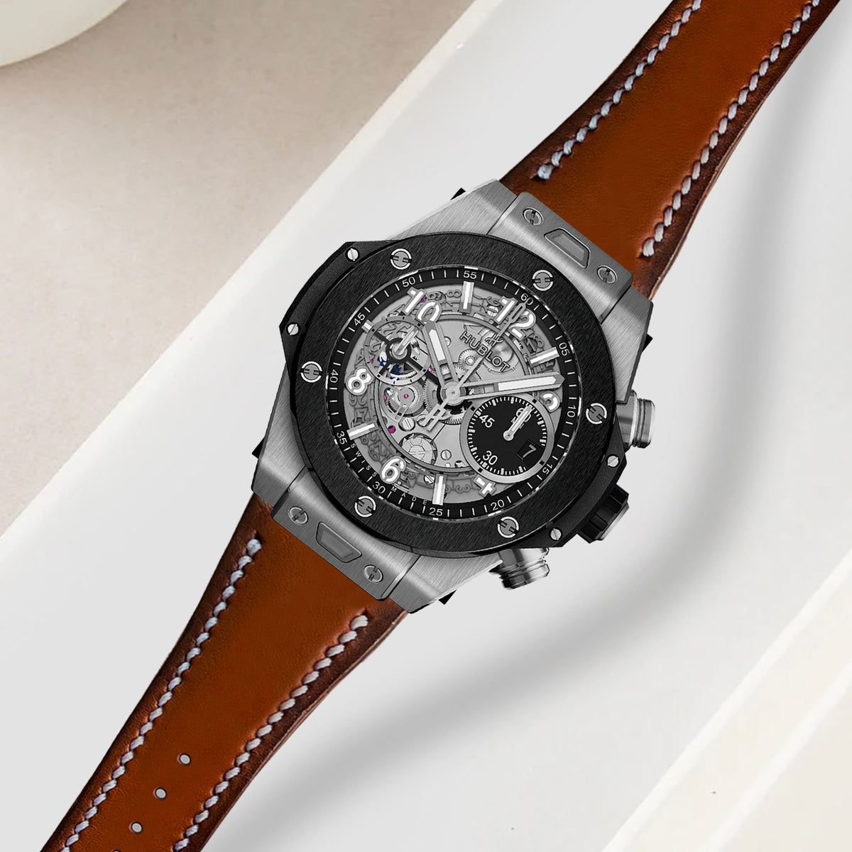 Hublot Unico One Click Straps - Dappled Brown – Liger Straps