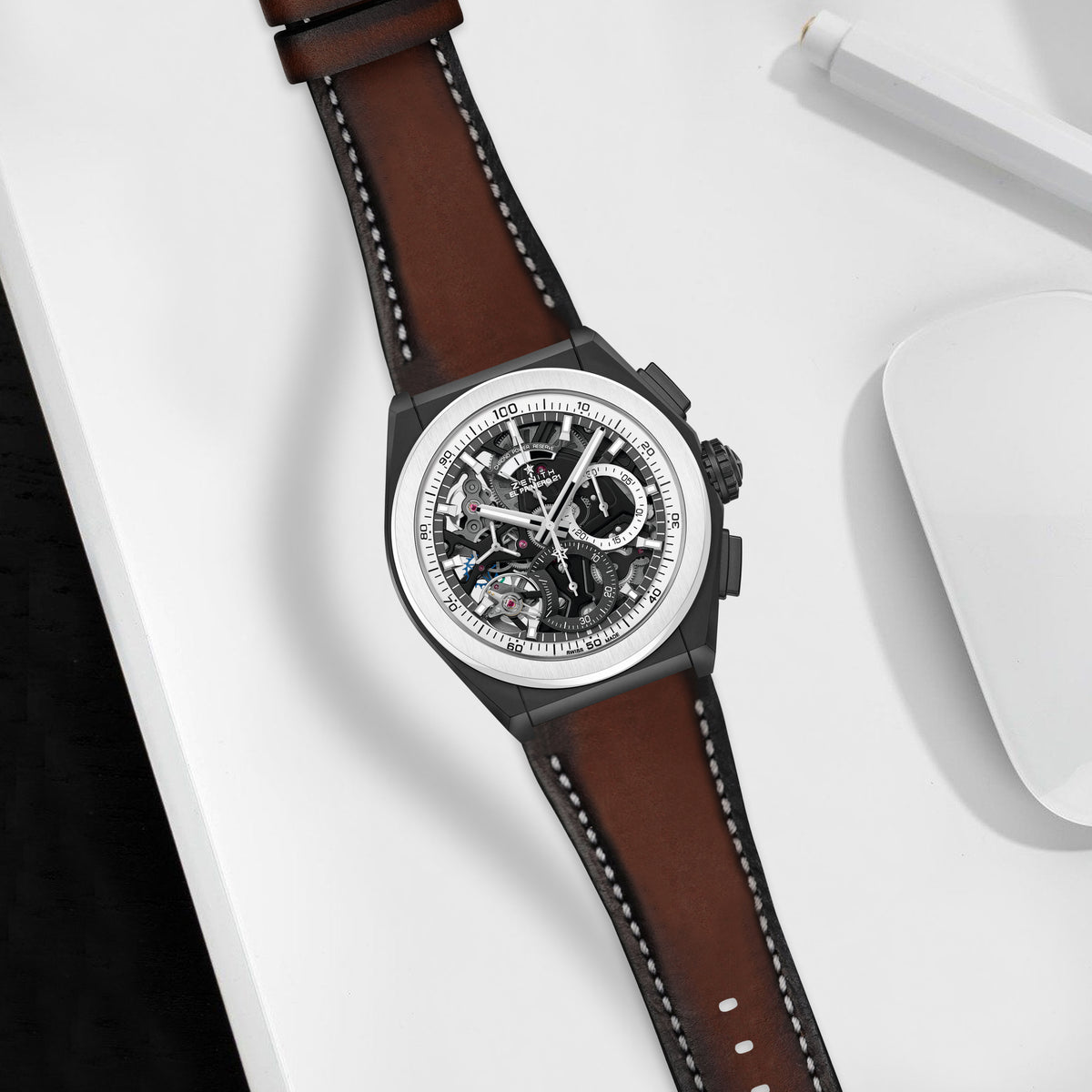 Zenith Defy Straps - Dappled Walnut – Liger Straps