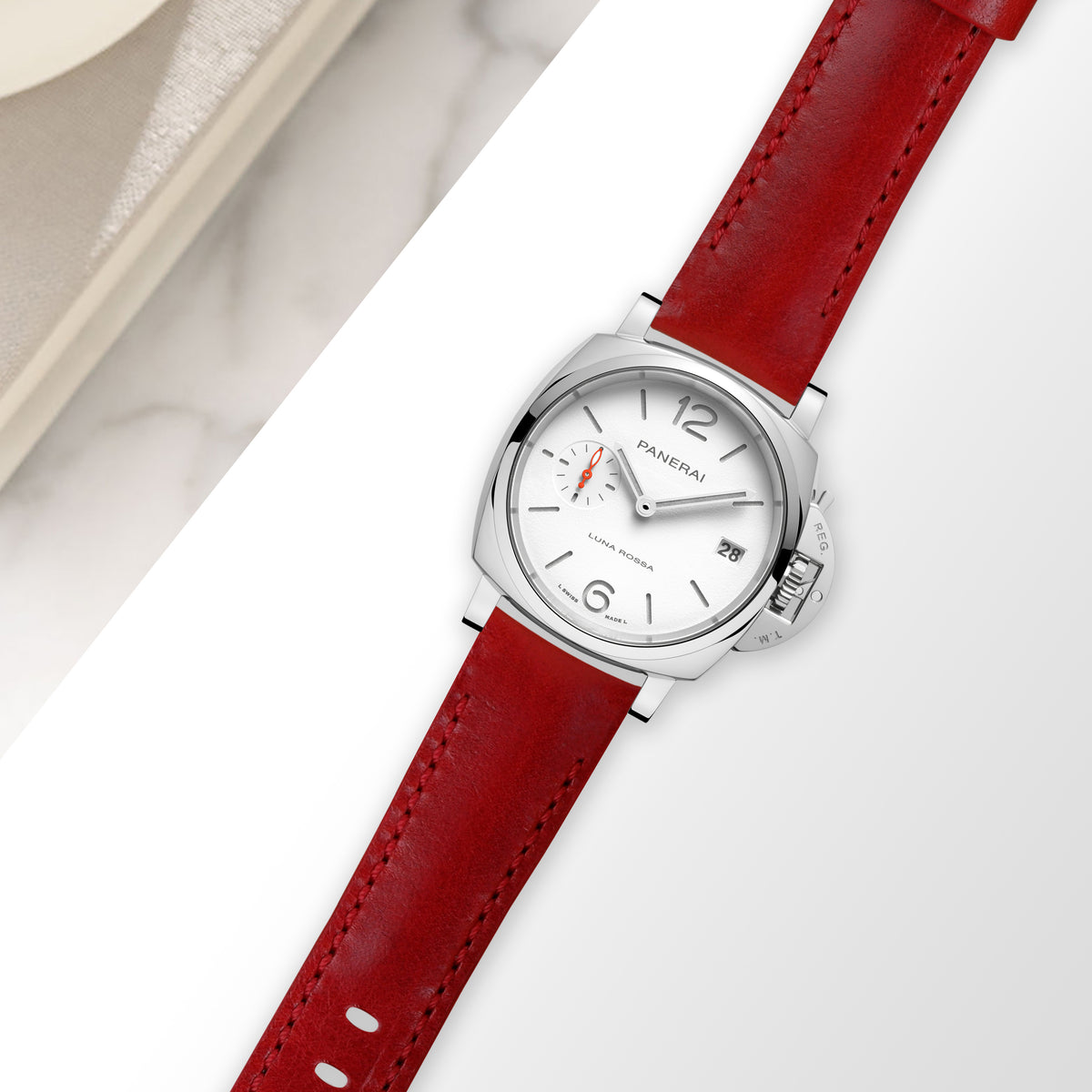 Panerai Luminor Due Straps - Ghachos Red – Liger Straps