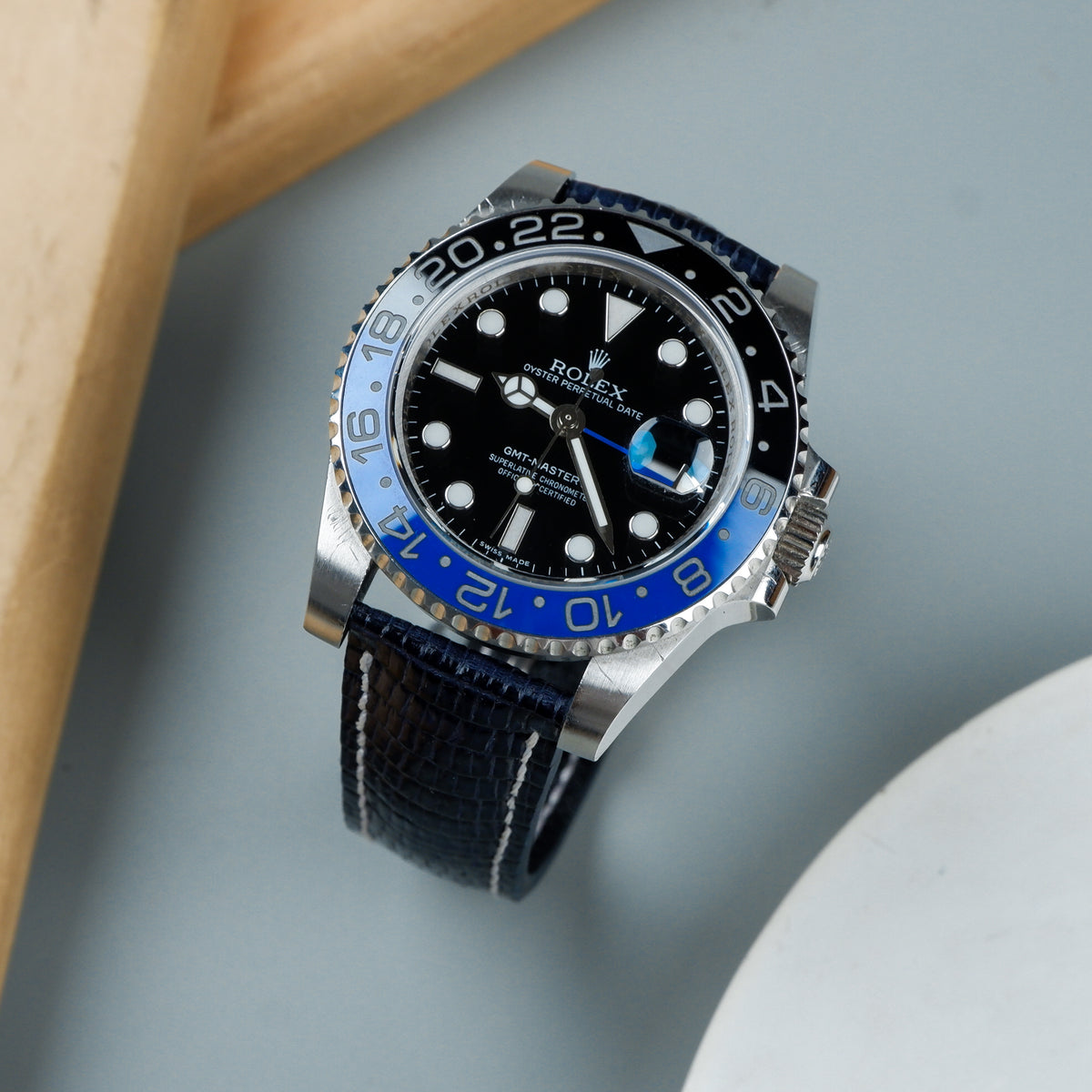 Rolex GMT Master II Batman Straps - Lizard Navy Blue – Liger Straps