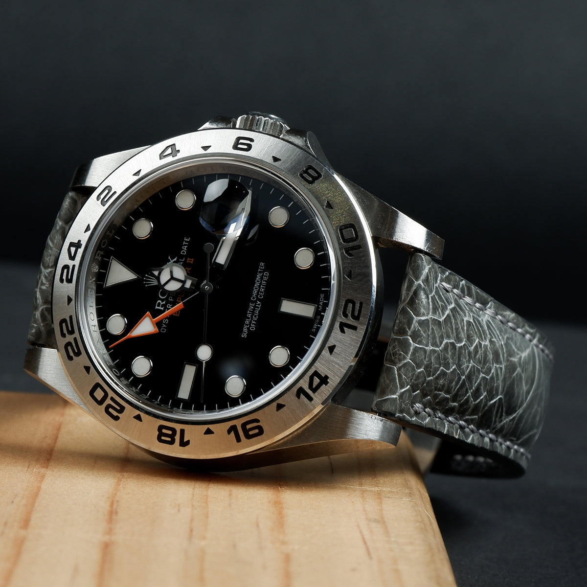 Rolex Explorer Straps - Ostrich Leg Light Grey – Liger Straps