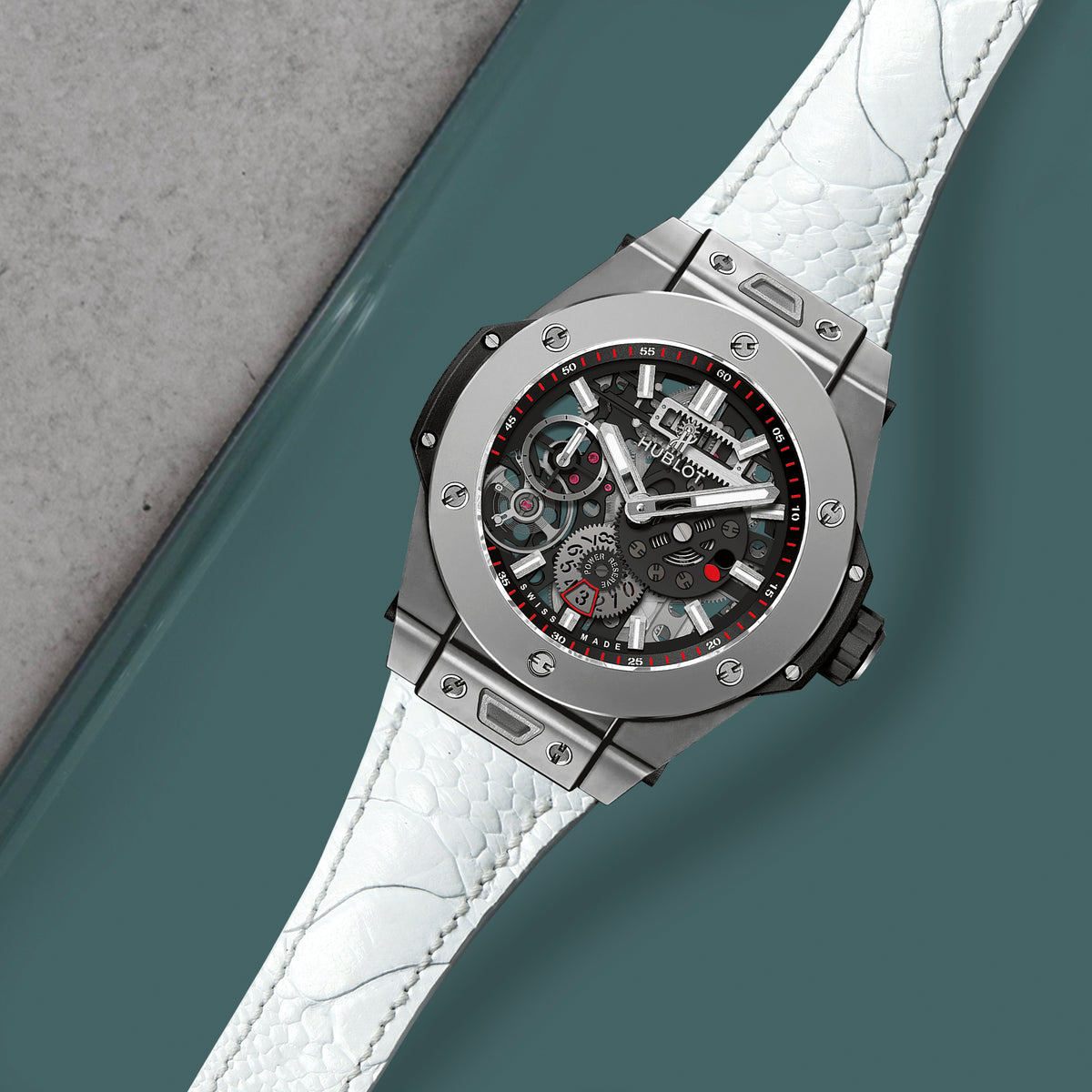 Hublot Unico One Click Straps - Ostrich Leg White – Liger Straps