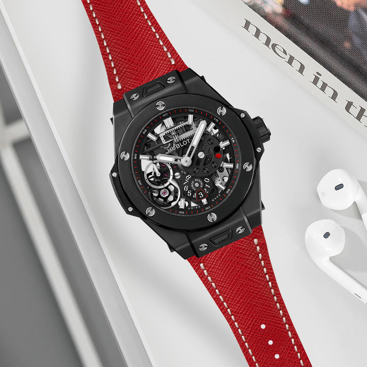 Hublot Unico One Click Straps - Saffiano Red – Liger Straps