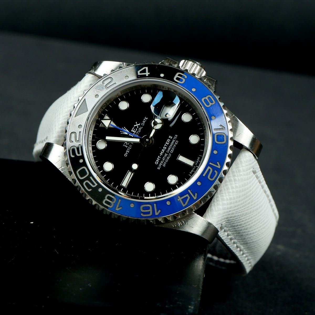 Rolex GMT Master II Batman Straps - Saffiano White – Liger Straps