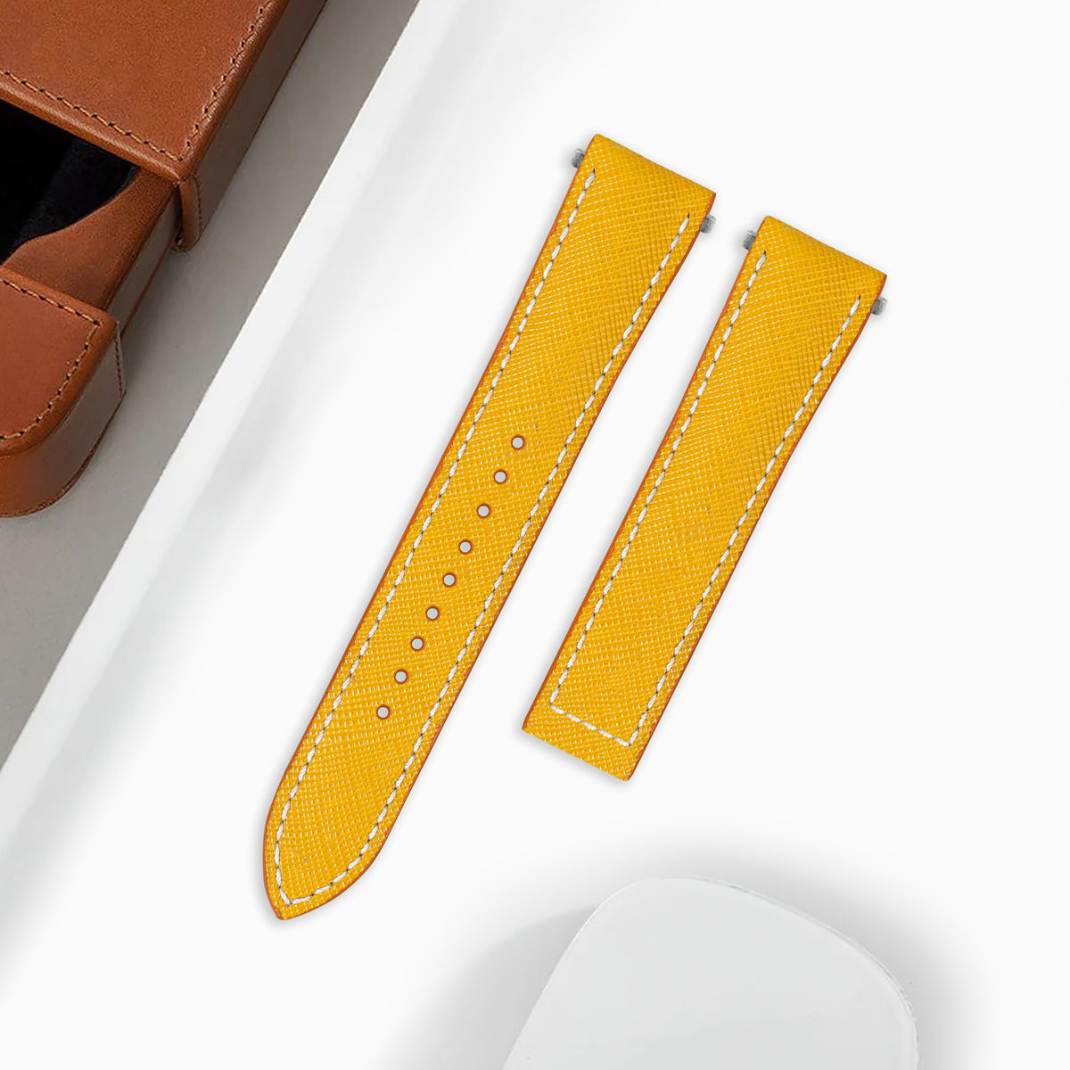 Cartier New Santos Quick Release Straps - Saffiano Yellow – Liger Straps