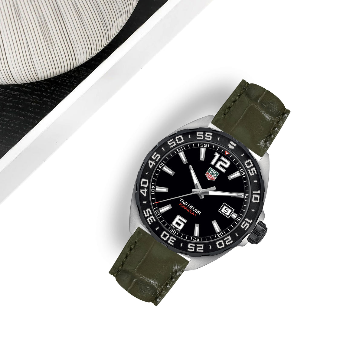 Tag Heuer Formula 1 Straps - Croco Vert Olive – Liger Straps