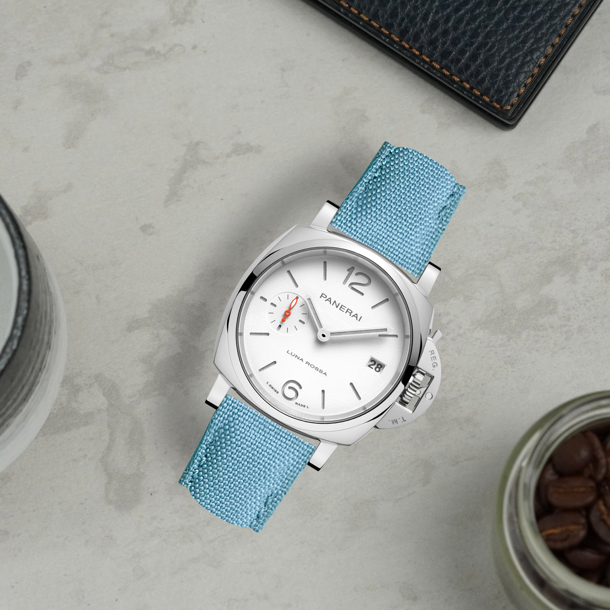 Panerai Luminor Due Straps - Canvas Sky Blue – Liger Straps