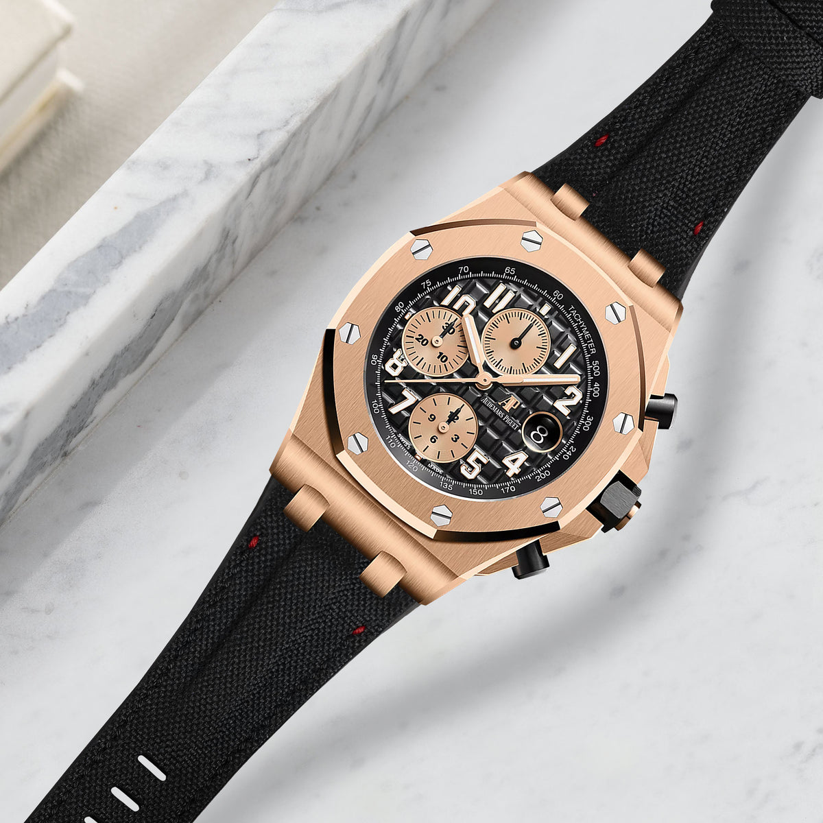 AP ROO 42mm Straps - AP Canvas Extreme Padded Black – Liger Straps