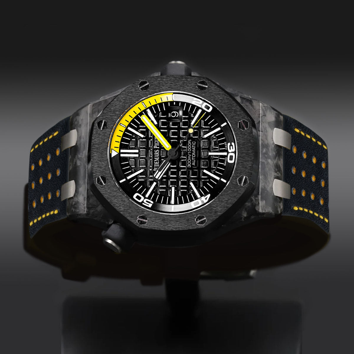AP ROO Diver Straps - AP Racing Black Yellow – Liger Straps