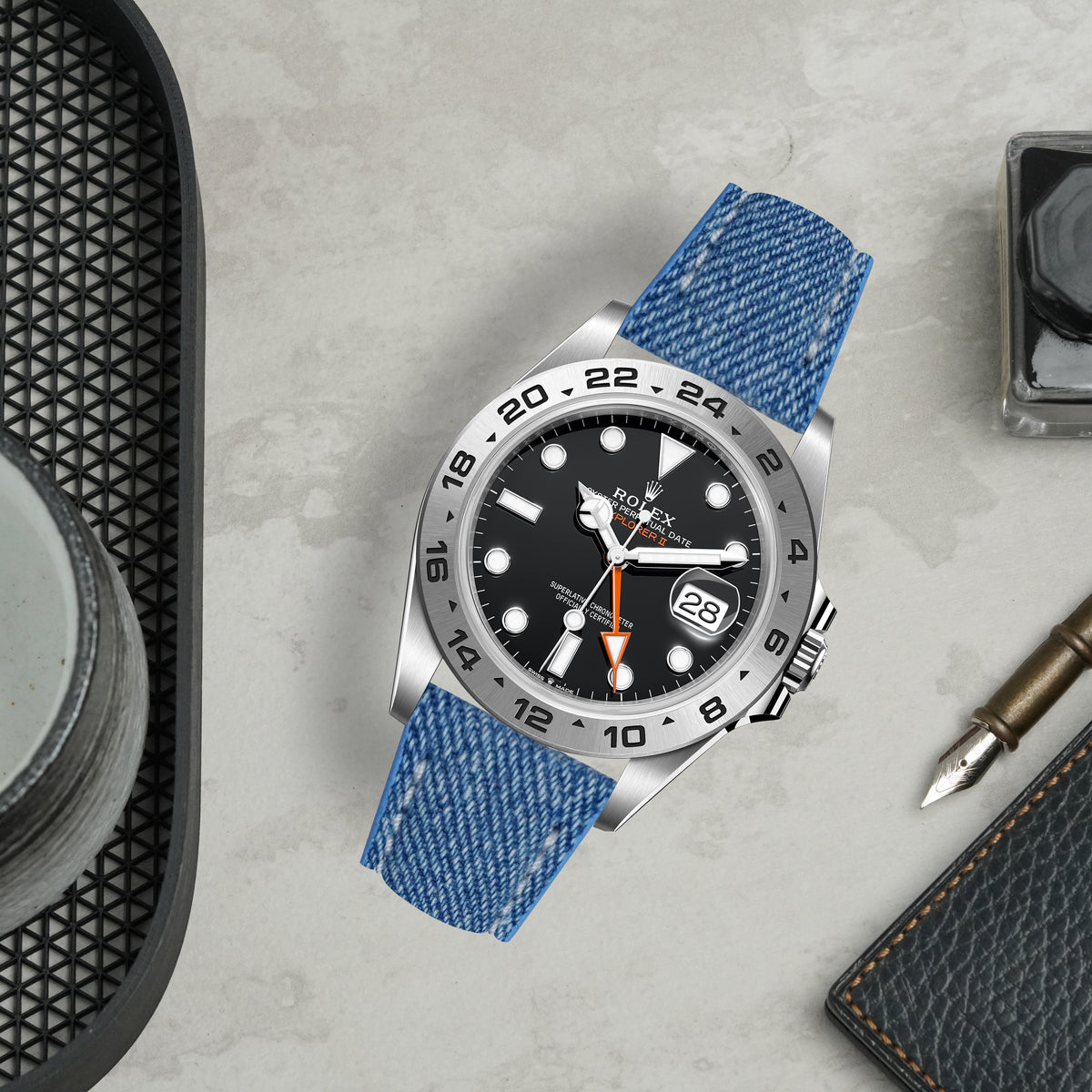 Rolex Explorer Straps - Blue Jean – Liger Straps