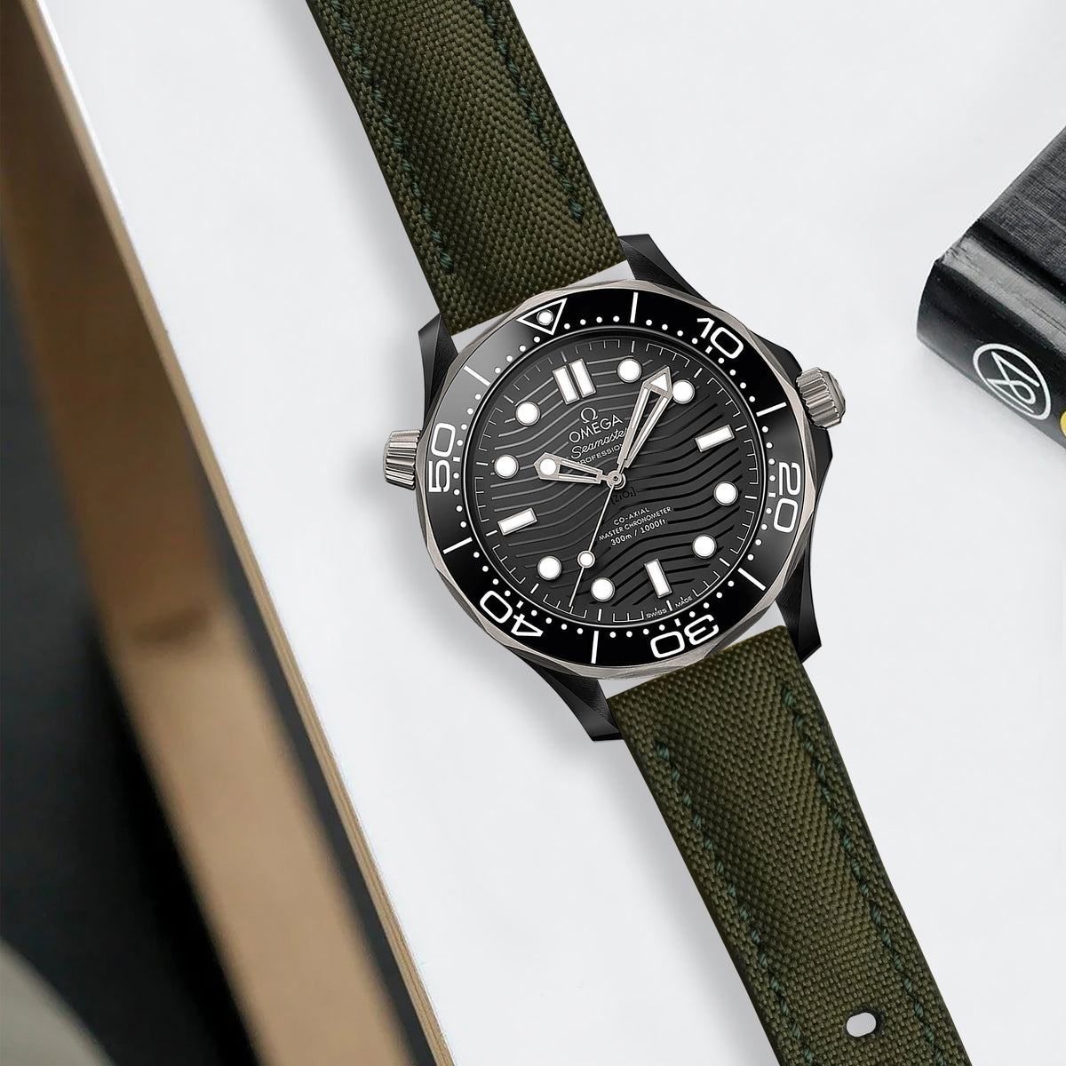Omega Seamaster Diver 300 Straps - Canvas Army Green – Liger Straps
