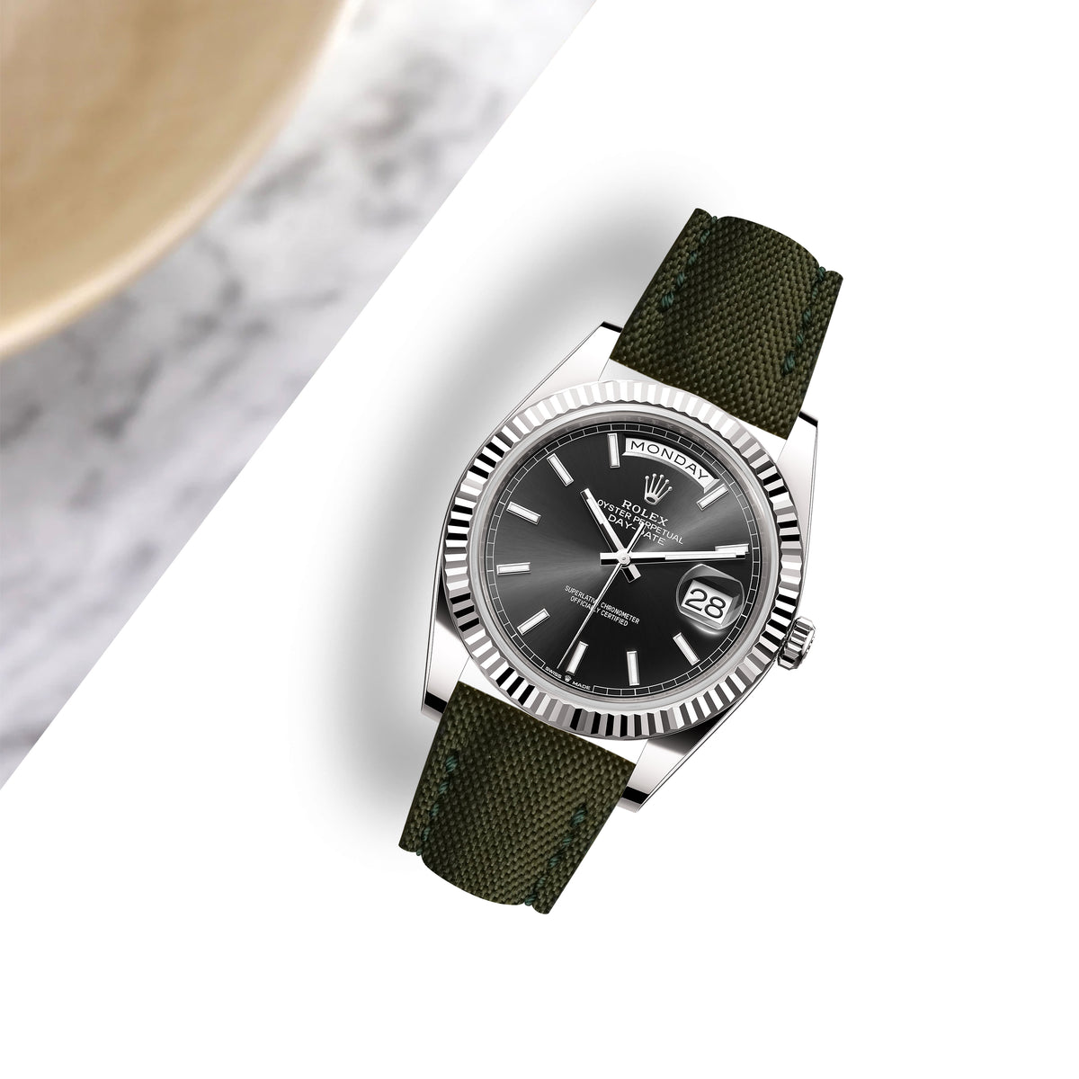 Rolex Daydate Straps - Canvas Army Green – Liger Straps